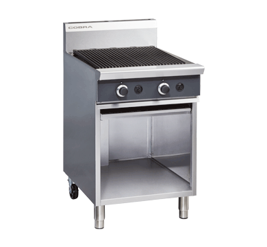 Gas Barbecue, 600mm, Char plates, open cabinet base– CE Catering Equipment