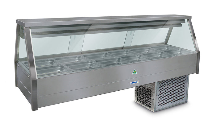Cold Food Bar 2 x 6 Flat Glass,Cross Fin Coil, incl. 1/2 GN 65 pans– CE ...