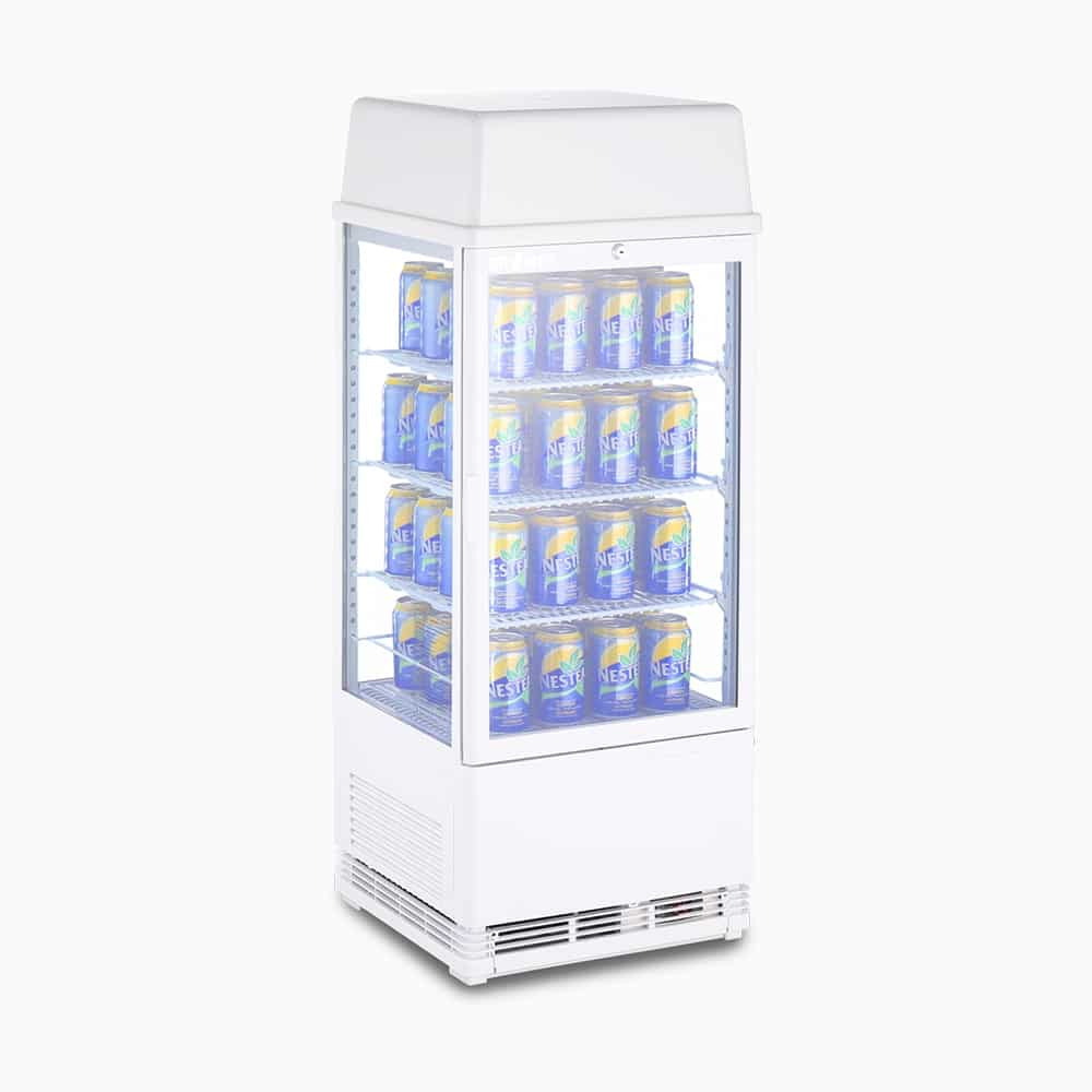 Counter Top Chiller, 4 side glass, 78 litres, LED lights, light box– CE ...