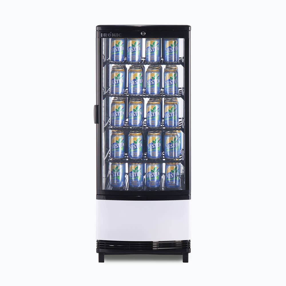 Counter Top Chiller, curved glass door, 100 litres, LED lights, light ...