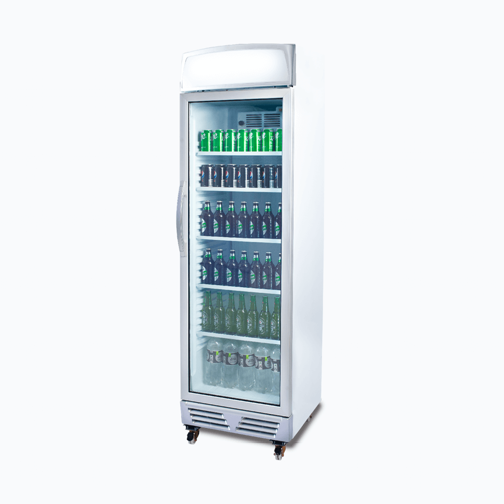 Glass single door Merchandiser, LED lights, 372litres, display light b ...