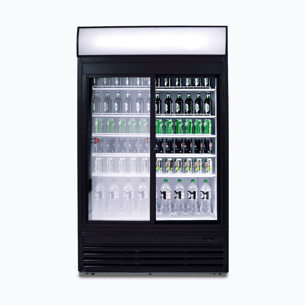 Glass two sliding doors Merchandiser, 945litres, display light box– CE ...