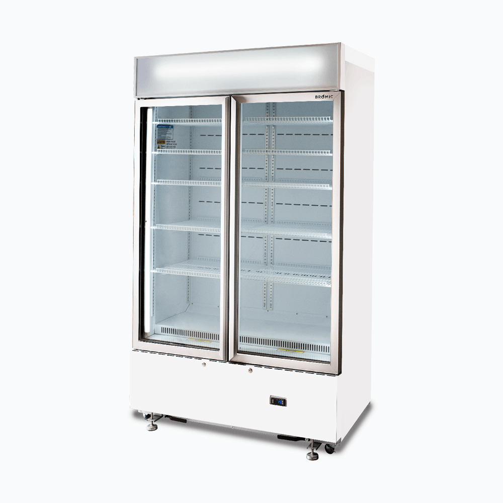 Chiller 2 xGlass door, 1000lt(gross), Cassette model, LED lights, 1200 ...