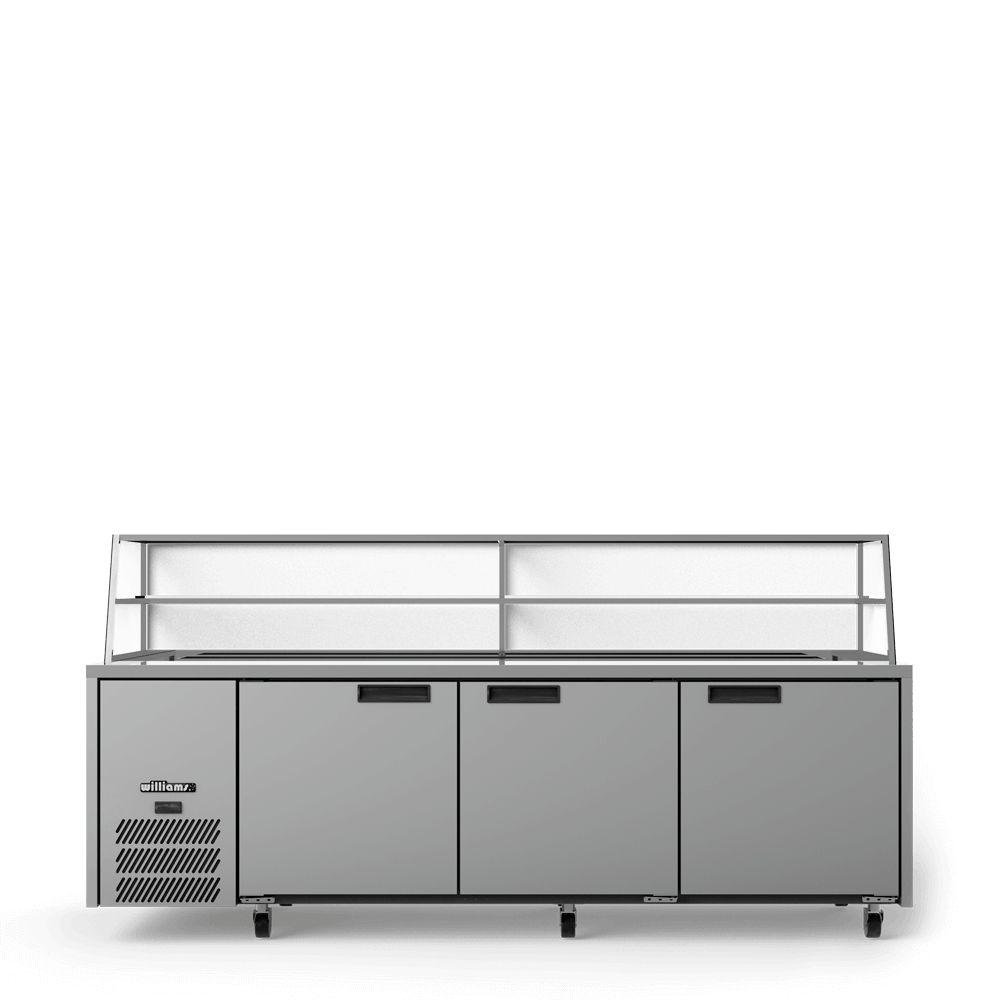 Refrigerated sandwich counter 3 door, 2400mm wide– CE Catering Equipment