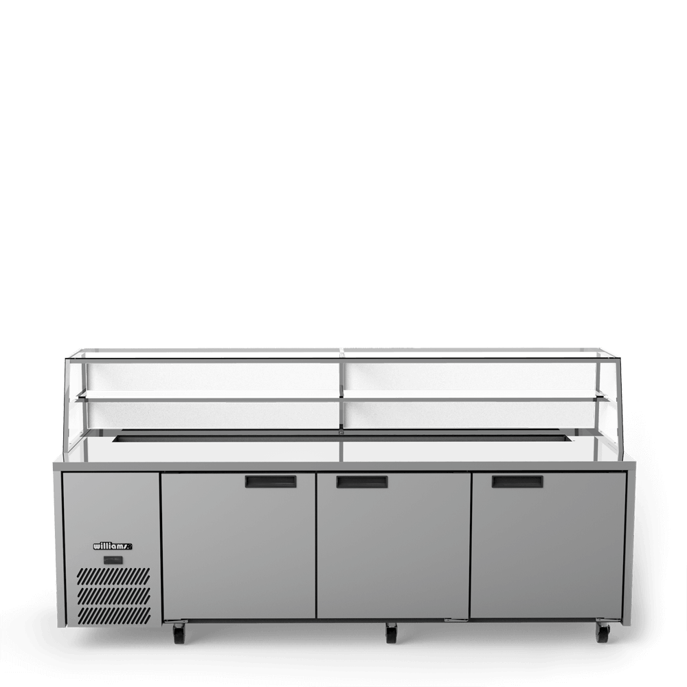 Refrigerated sandwich counter 3 door, 2400mm wide– CE Catering Equipment