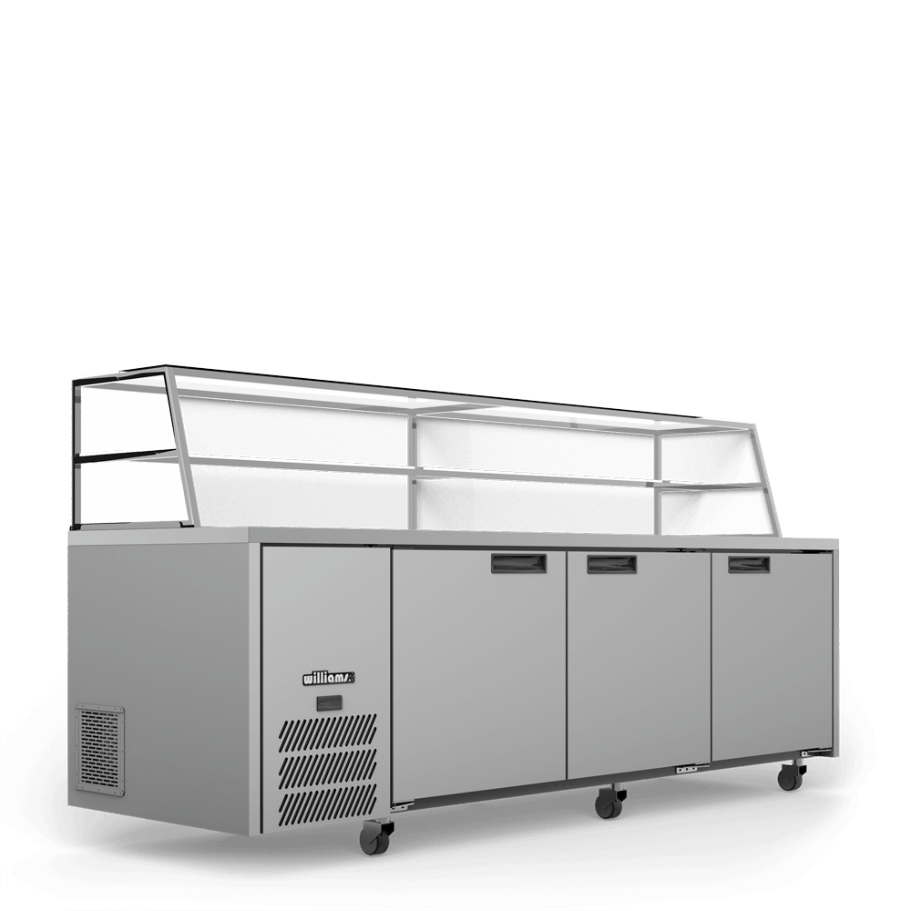 Refrigerated sandwich counter 3 door, 2400mm wide– CE Catering Equipment
