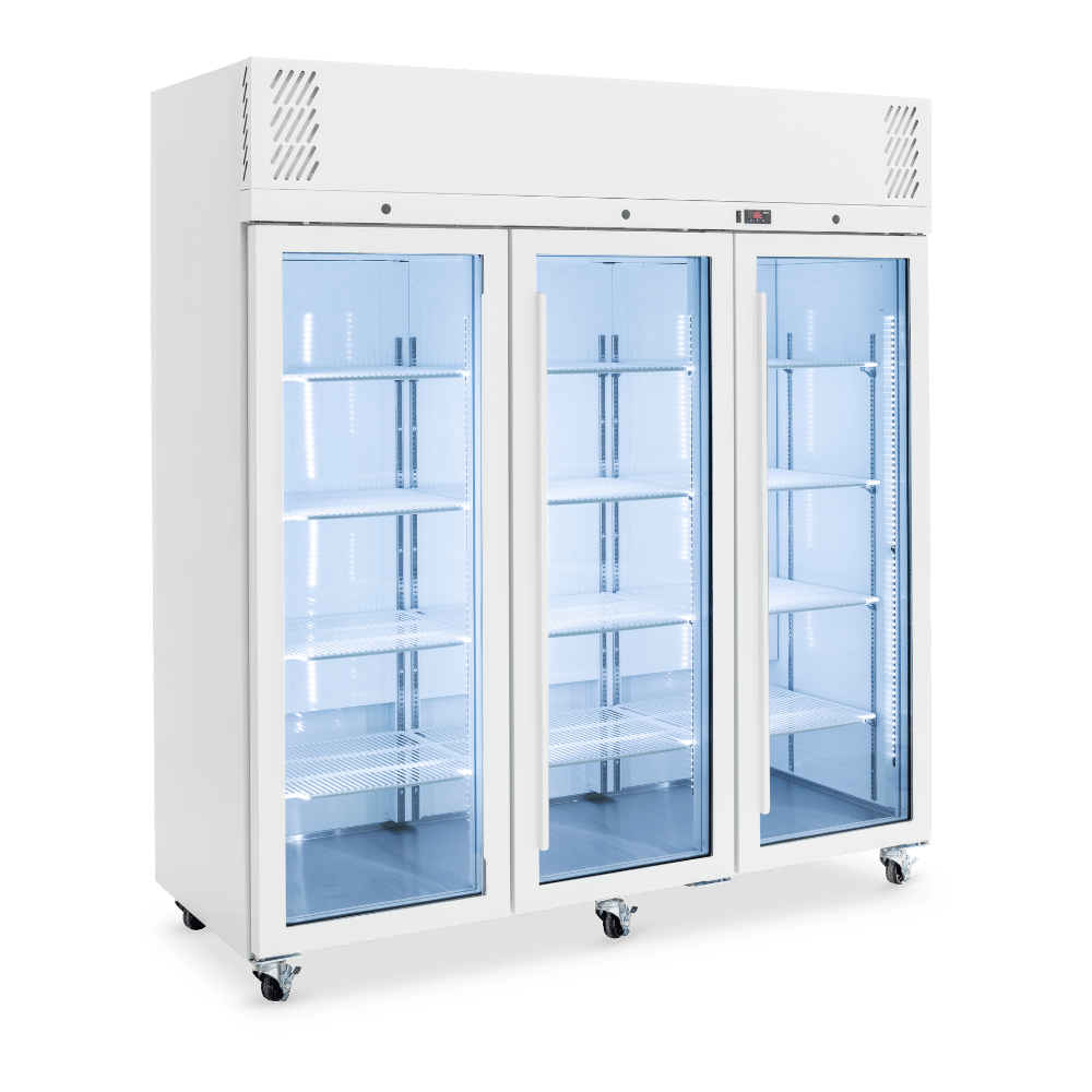 3 Glass Door Fridge, 1825mm, White, Pearl Star– CE Catering Equipment